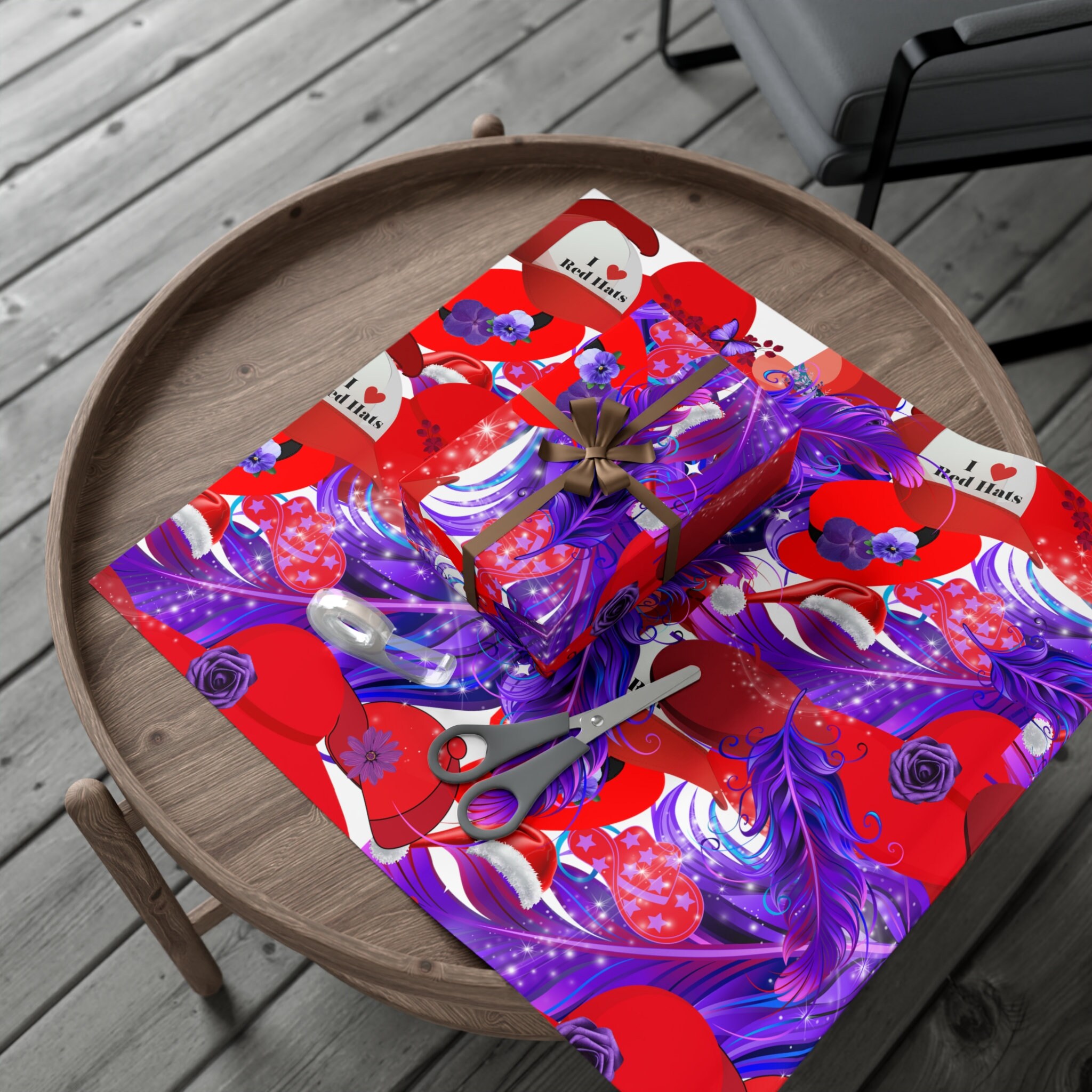 Red Hat Society Gift Wrap Papers, RHS Gift, Red Hat Gift - Etsy