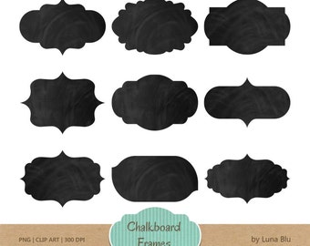 Floral Chalkboard Frames clipart Chalkboard Floral Labels | Etsy
