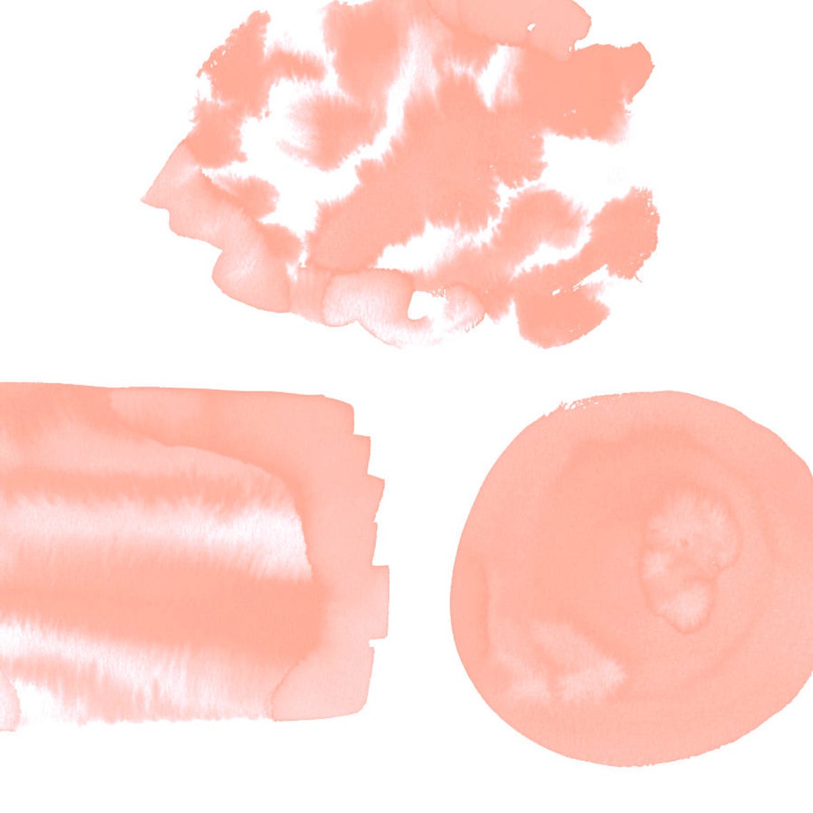 Watercolor Splash Clipart Coral Watercolor Brush Strokes | Etsy