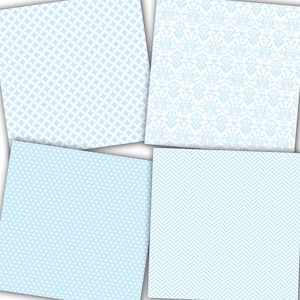 Baby Blue Digital Paper: "baby Blue Patterns" Soft Blue, Light Blue ...