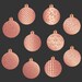 Rose Gold Christmas Clipart, Rose Gold Christmas Ornaments, Rose Gold ...