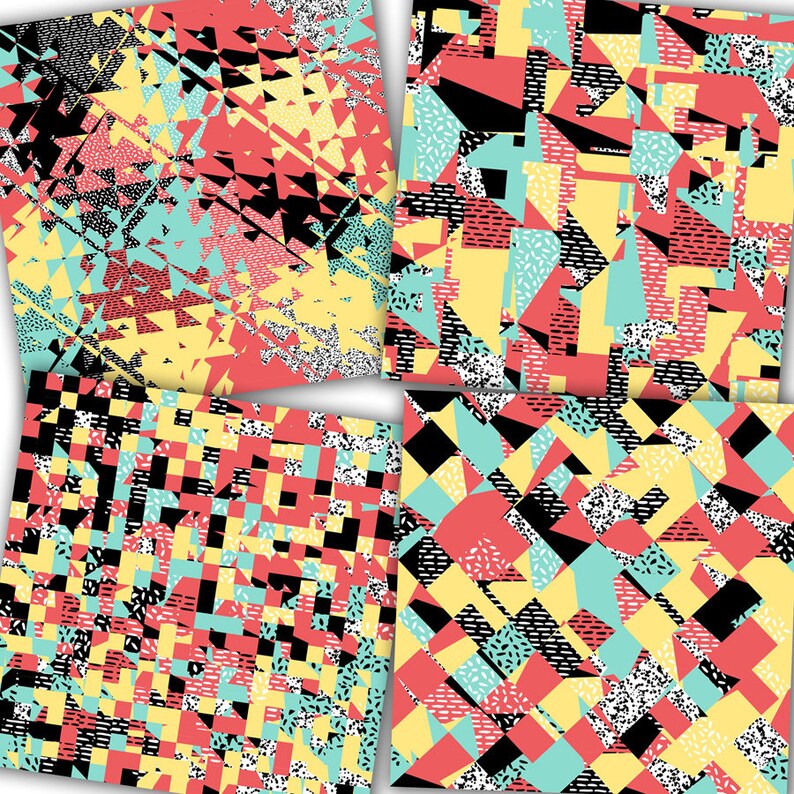 Geometric Digital Paper Geo Abstract Patterns Modern Digital - Etsy
