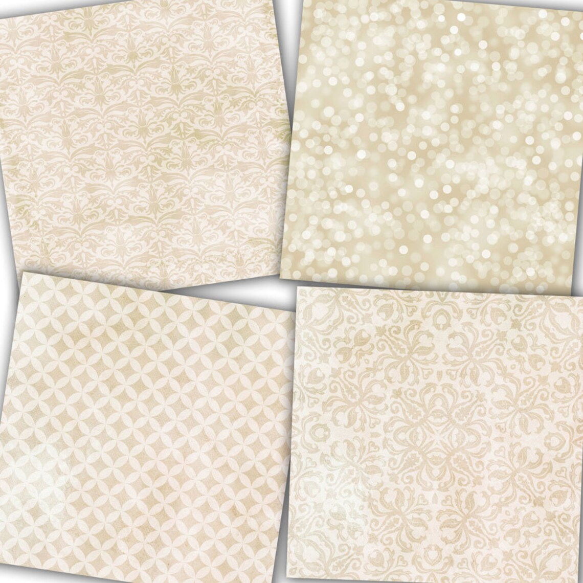 Ivory Digital Paper: Tan Textures, Wedding Album Backgrounds (digital ...