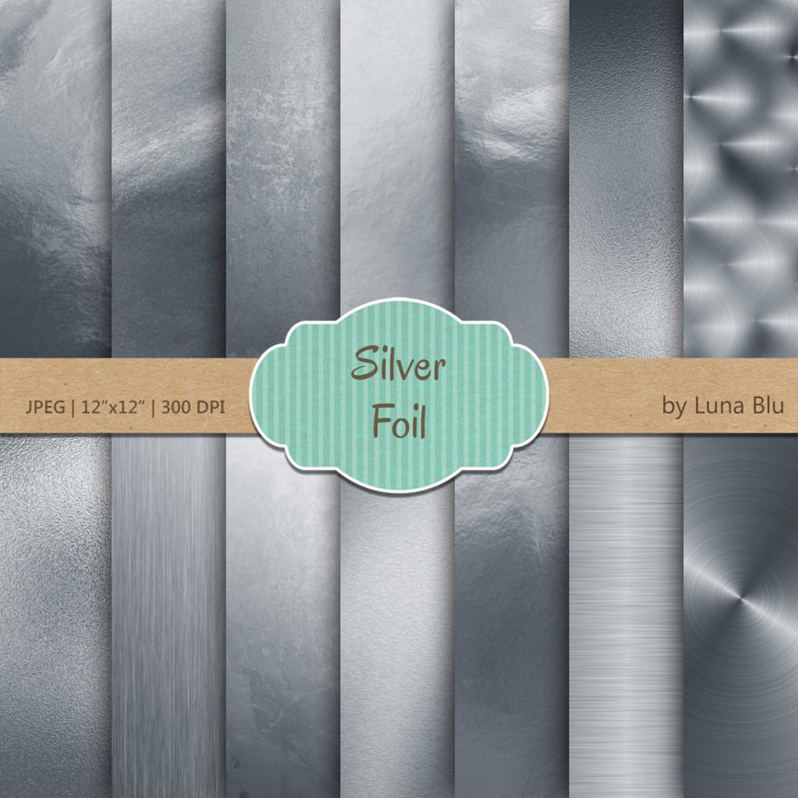 Silver Foil Digital Paper: metallic Silver Paper - Etsy
