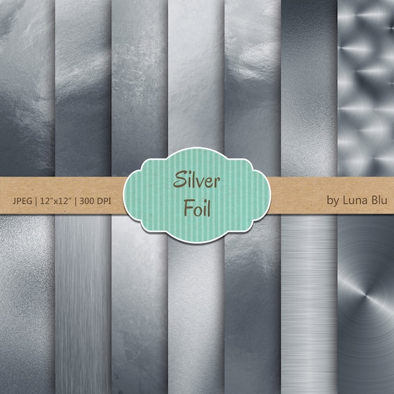 Silver Foil Digital Paper: metallic Silver Paper | Etsy