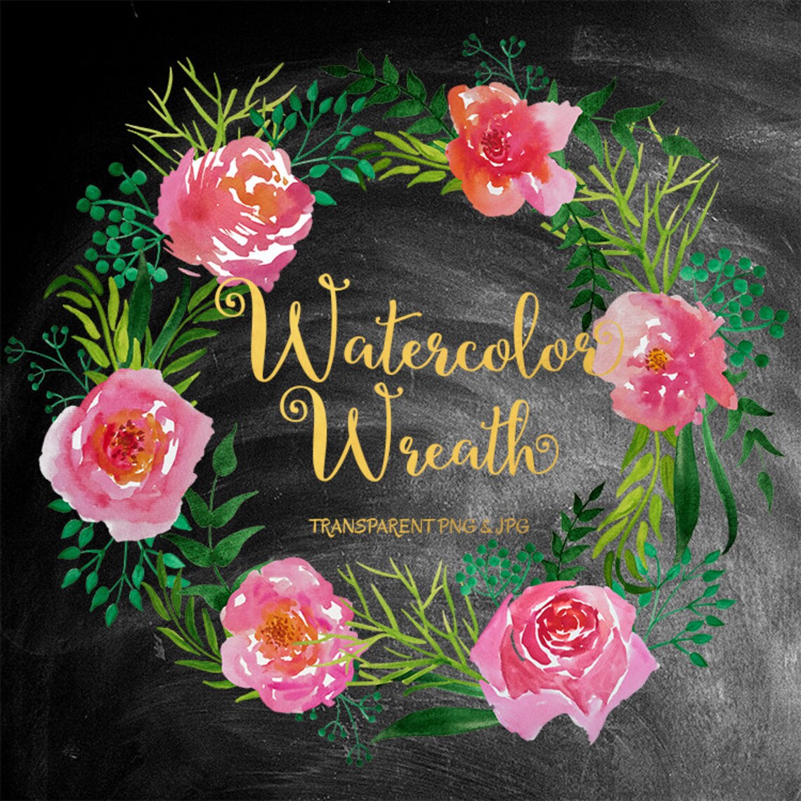 Watercolor Wreath Clipart: watercolor Floral - Etsy