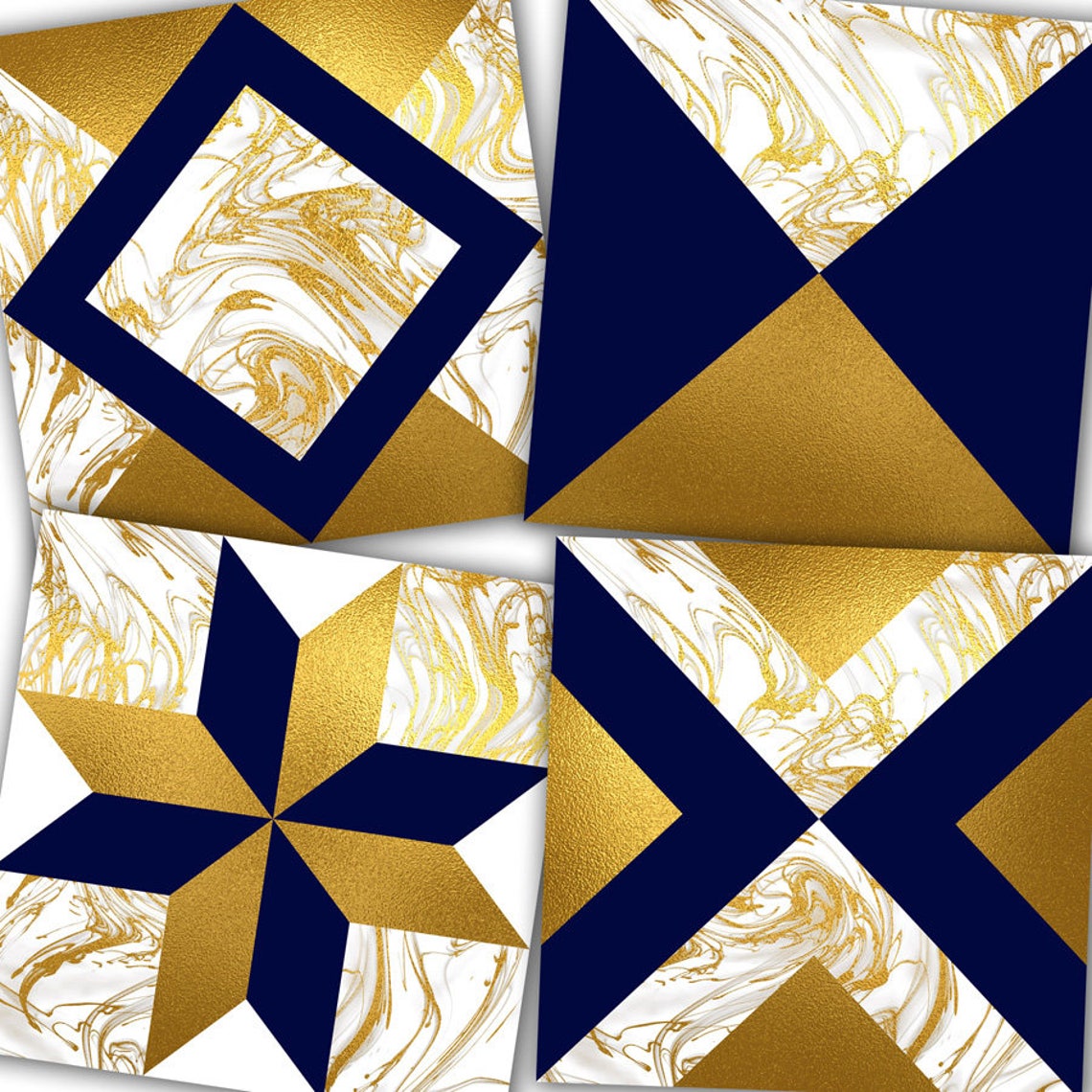 Navy and Gold Geometric Digital Paper: Navy and Gold Geo | Etsy