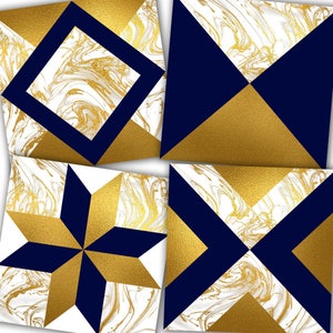 Navy and Gold Geometric Digital Paper: "navy and Gold Geo Patterns ...