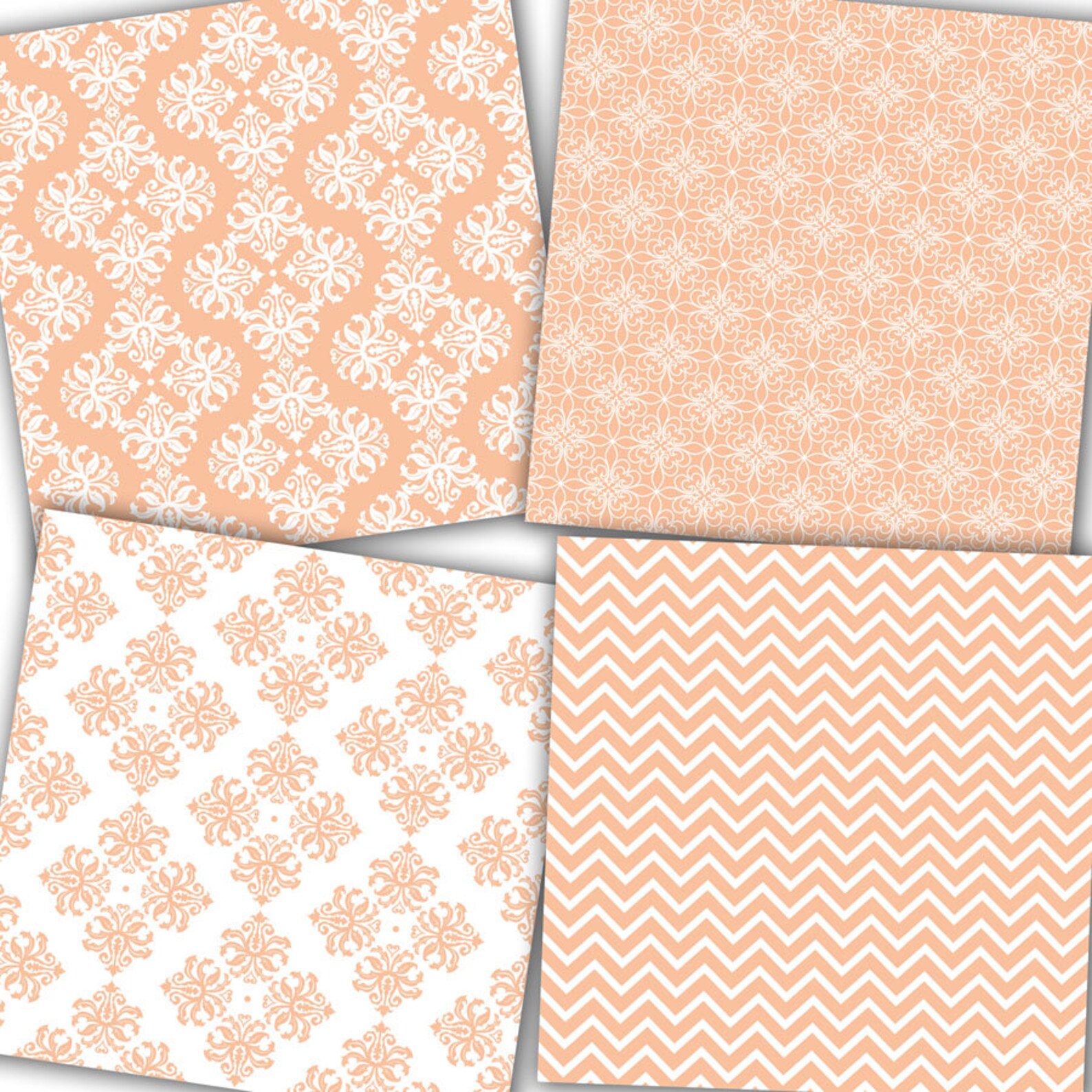 Peach Digital Paper: peach Patterns Pastel Peach | Etsy