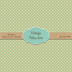 Polka Dots Digital Paper Pack: "vintage Polka Dots" Digital Paper ...