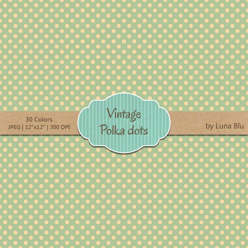 Polka Dots Digital Paper Pack: vintage Polka Dots | Etsy