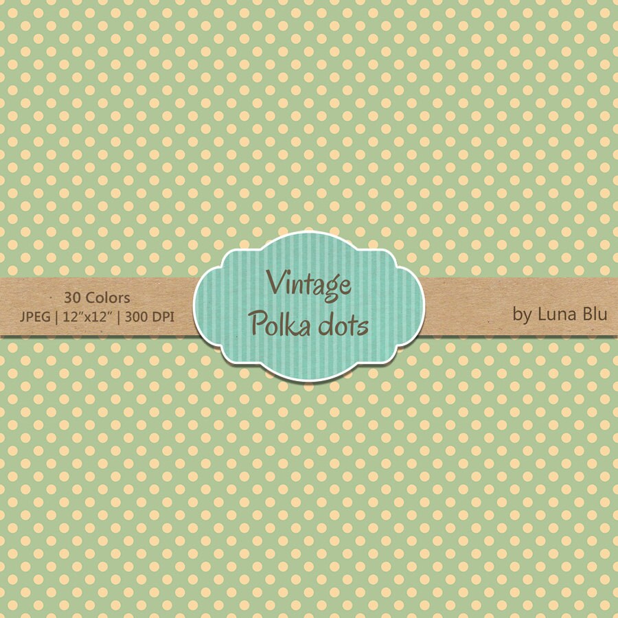 Polka Dots Digital Paper Pack: vintage Polka Dots | Etsy