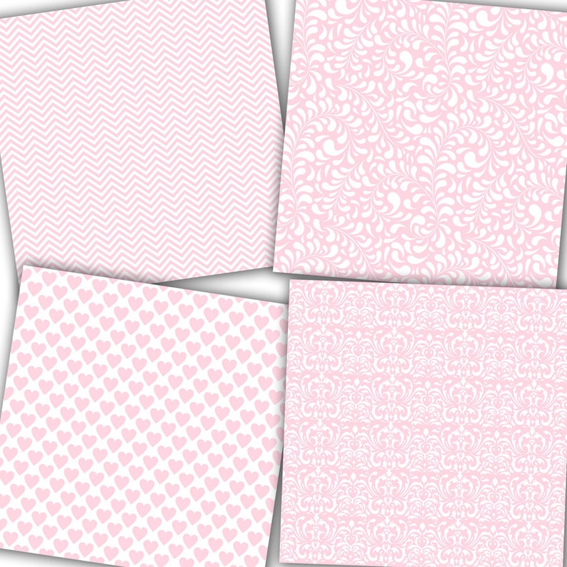 Baby Pink Digital Paper: Baby Pink Patterns soft | Etsy