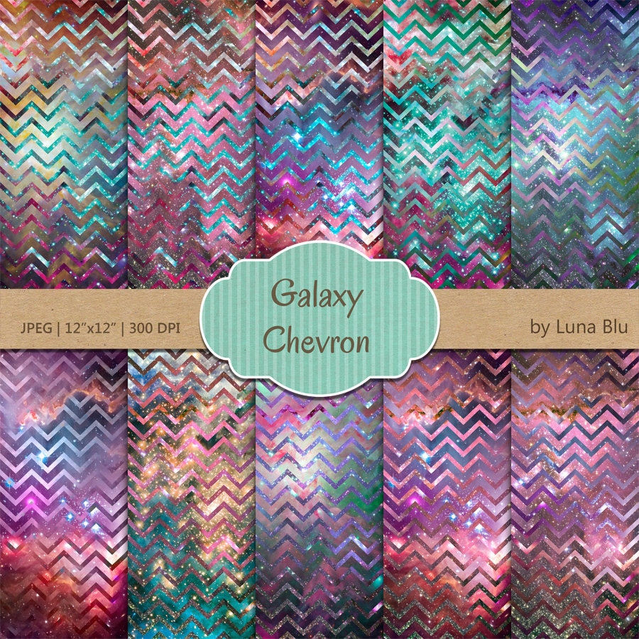 Chevron Digital Paper Pack: Galaxy Chevron | Etsy