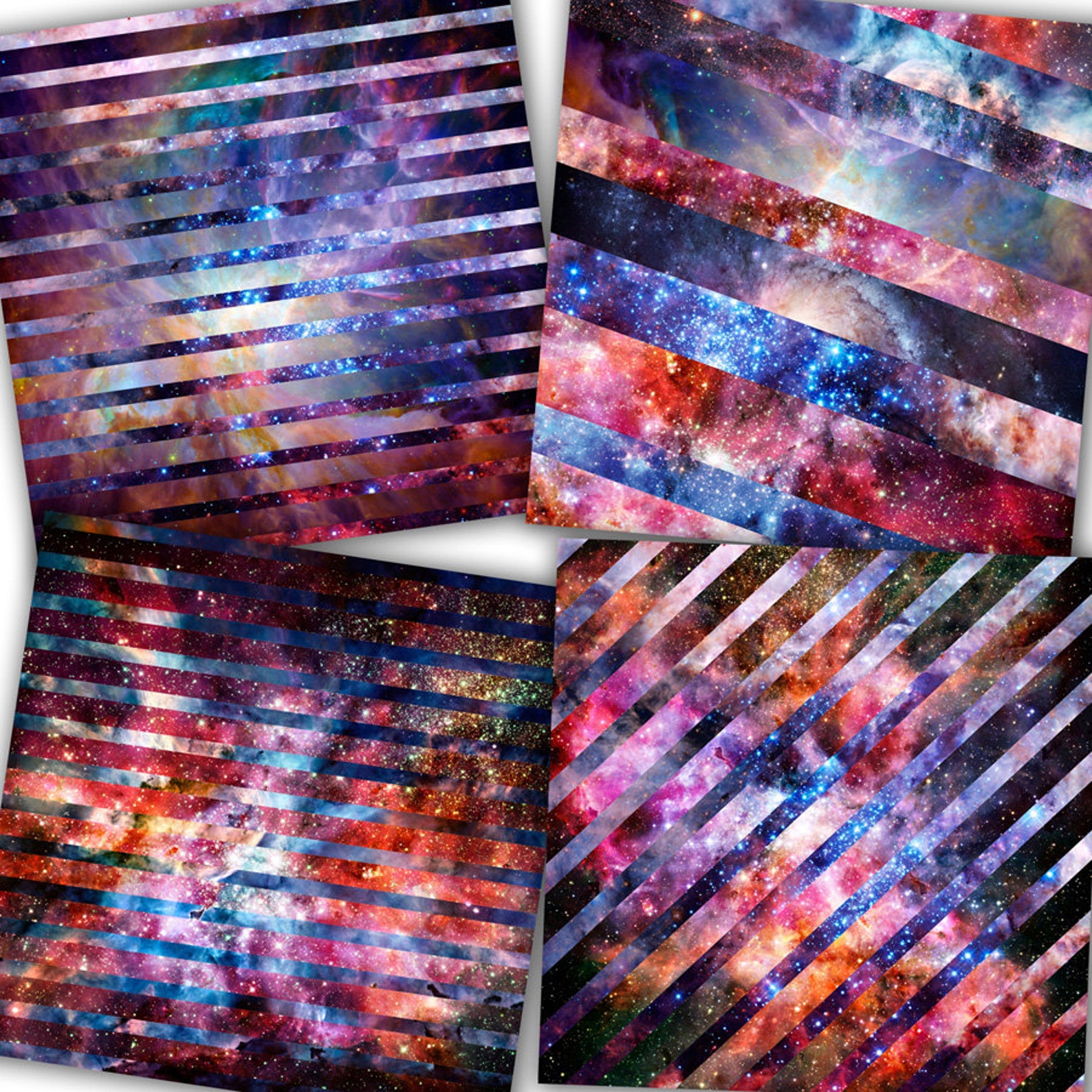 Galaxy Digital Paper: galaxy Stripes Galaxy - Etsy