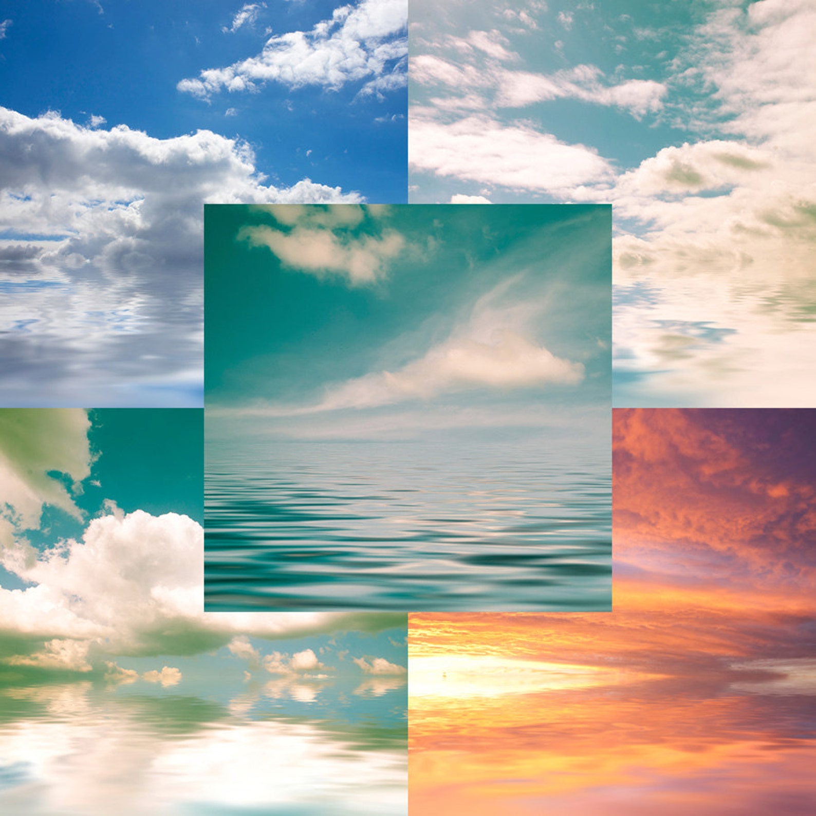 Digital Backgrounds: water and Sky Featuring | Etsy UK