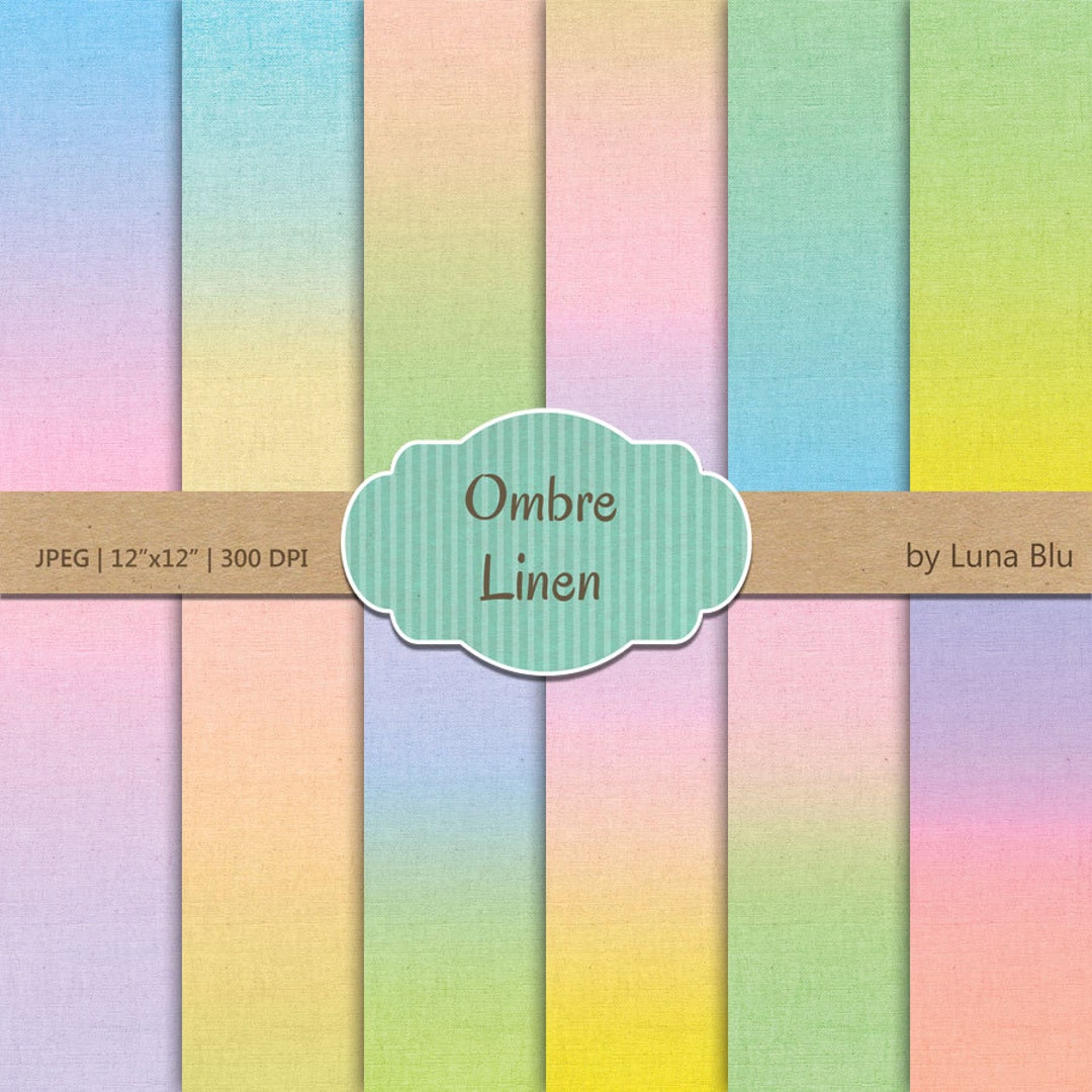 Ombre Digital Paper Pack: "ombre Linen" Pastel Linen Texture, Pastel ...
