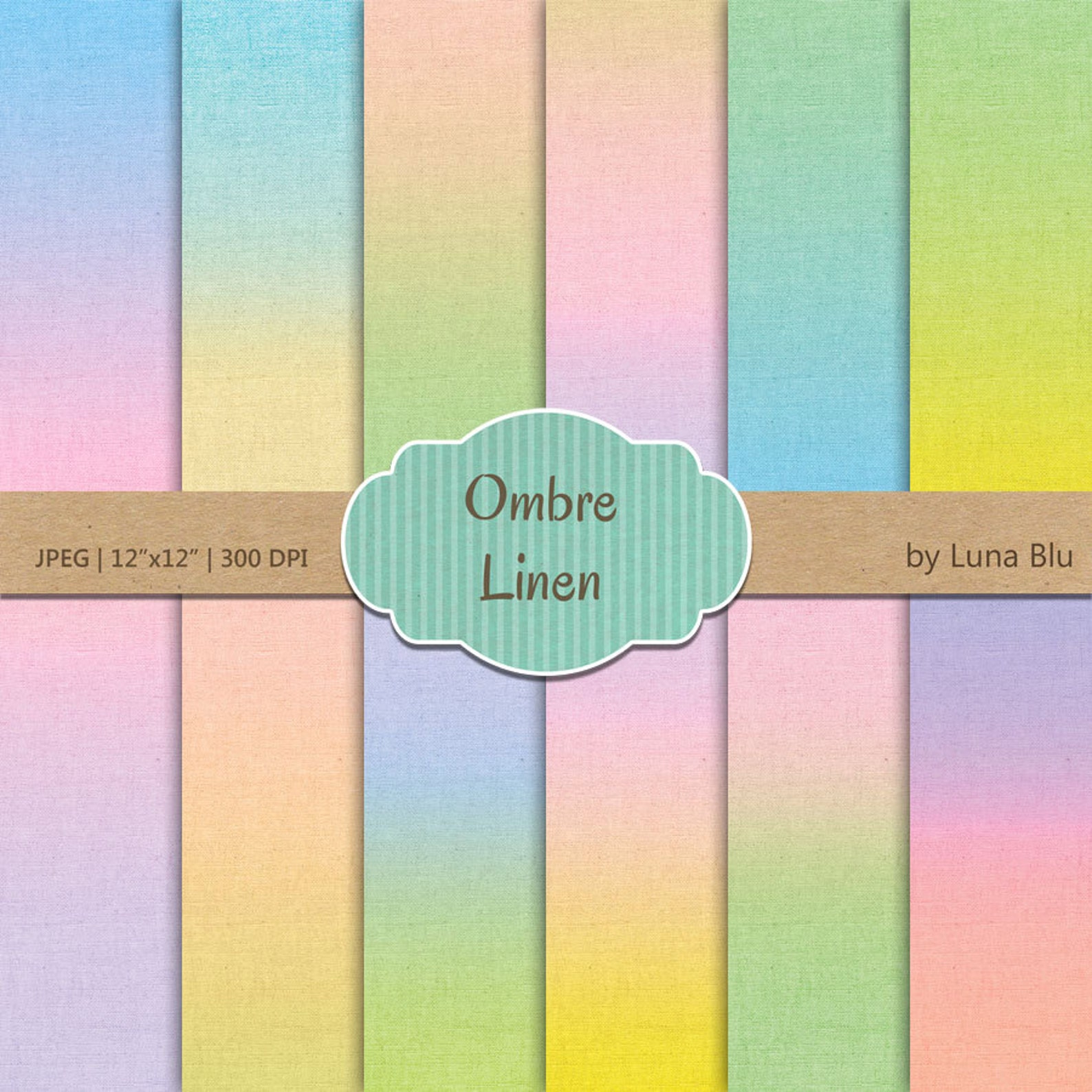 Ombre Digital Paper Pack: ombre Linen Pastel Linen - Etsy
