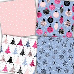 Christmas Digital Paper Pack, Modern Xmas Backgrounds, Digital ...