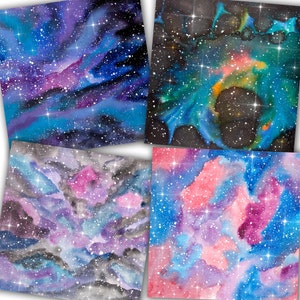 Galaxy Digital Paper: "watercolor Galaxy" Star Digital Paper, Starry ...