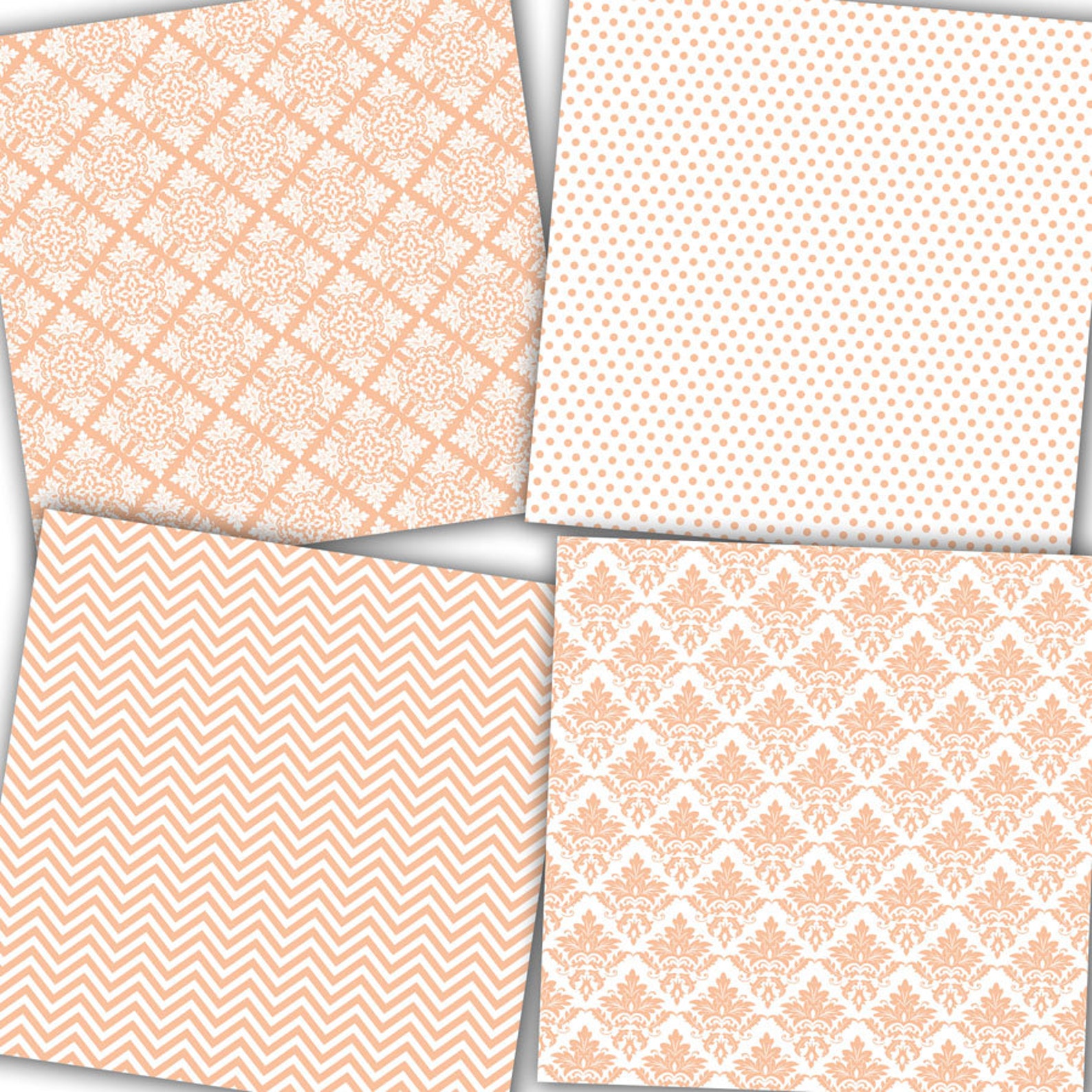 Peach Digital Paper: peach Patterns Pastel Peach - Etsy