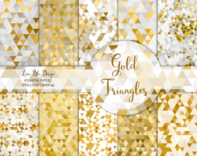 Triangle Digital Paper: golden Triangles Seamless - Etsy