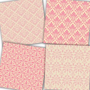 Damask Digital Paper: "vintage Pink Damasks" Vintage Pink Scrapbook ...