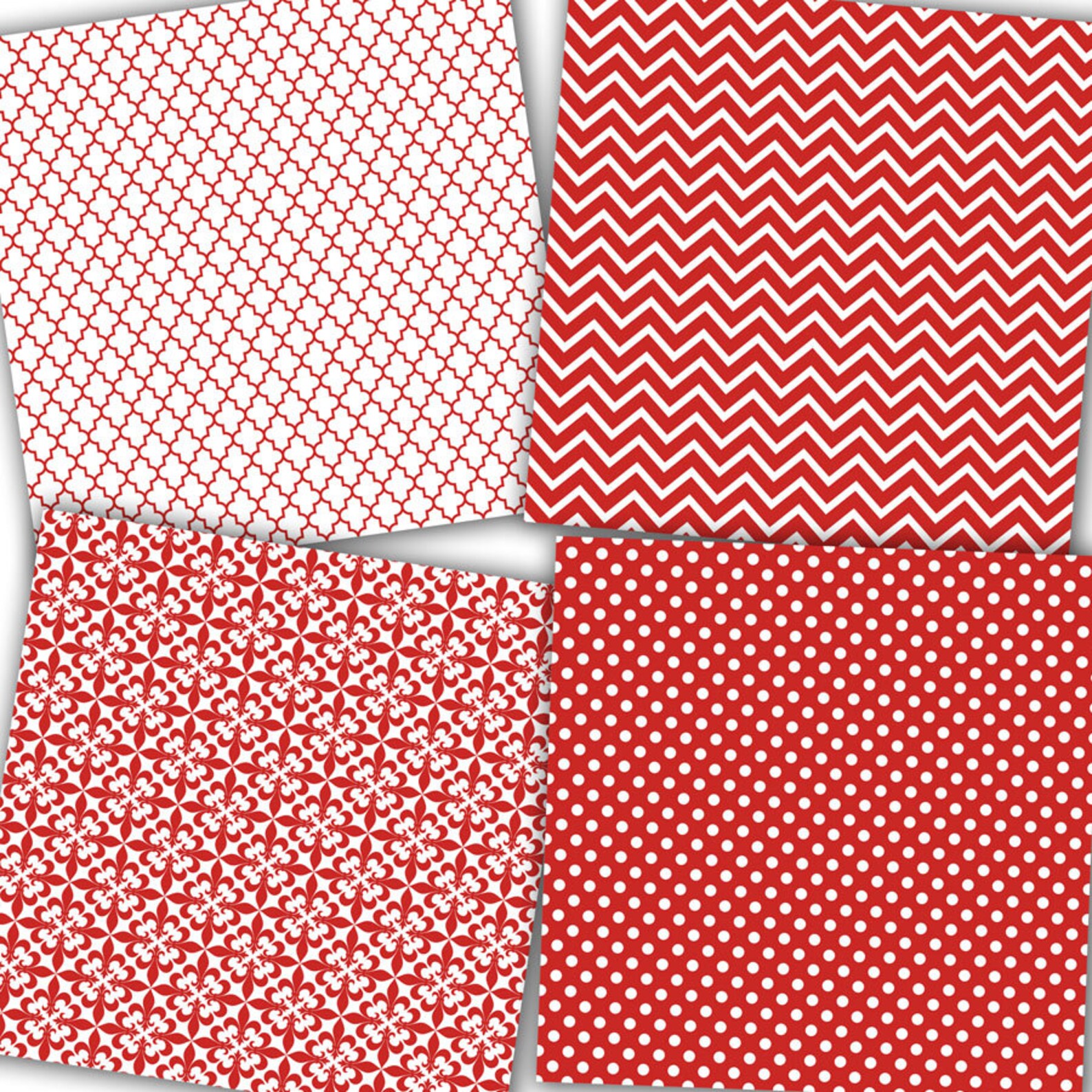 Red Digital Paper: red Patterns Christmas Red - Etsy
