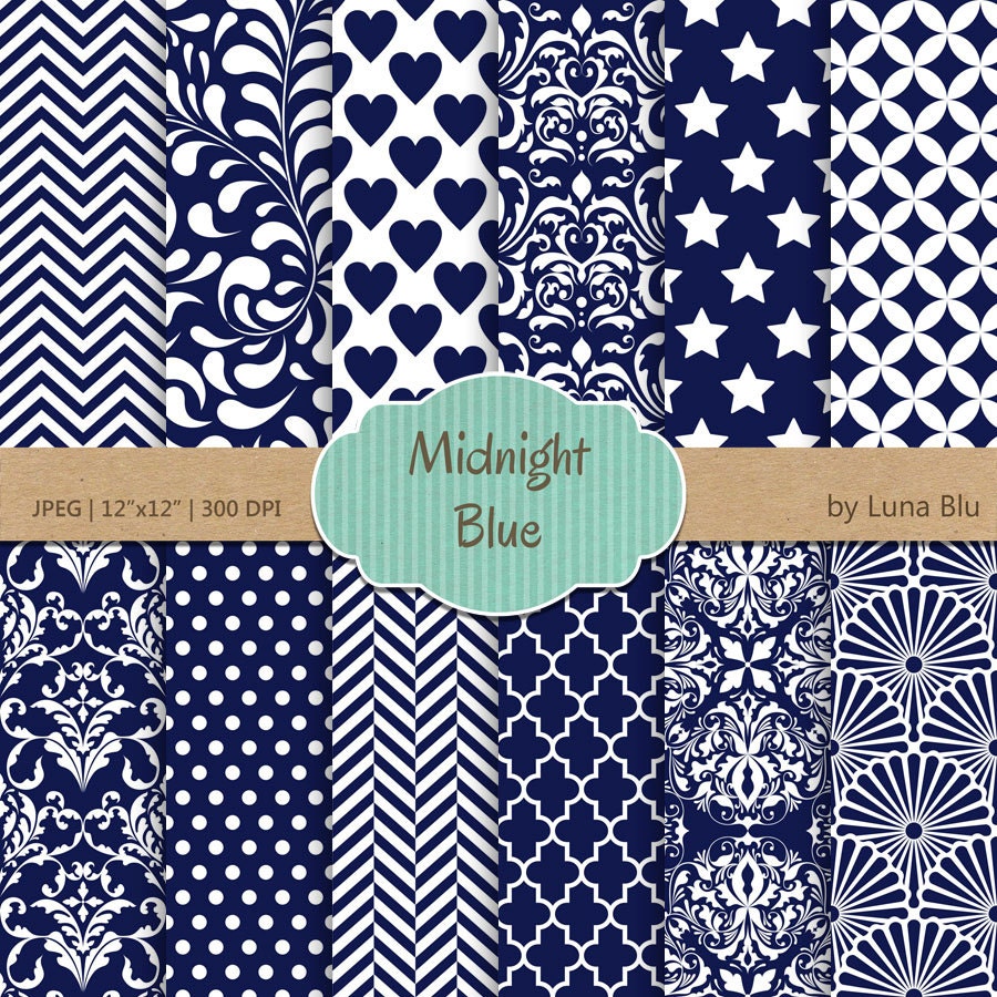 Midnight Blue Digital Paper: Midnight Blue | Etsy