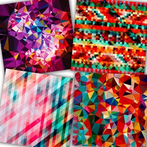 Triangle Digital Paper: "grunge Triangles" Colored Grunge Digital Paper ...