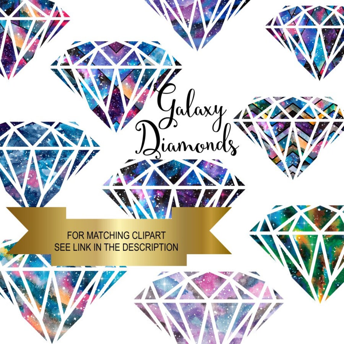 Diamonds Digital Paper galaxy Diamond Patterns - Etsy