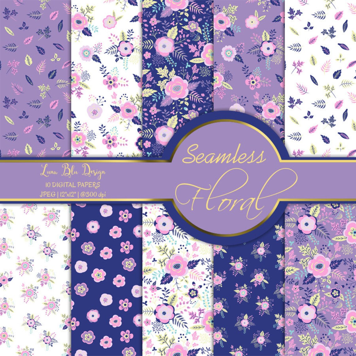 Digital Paper Floral Seamless Floral Digital Paper - Etsy