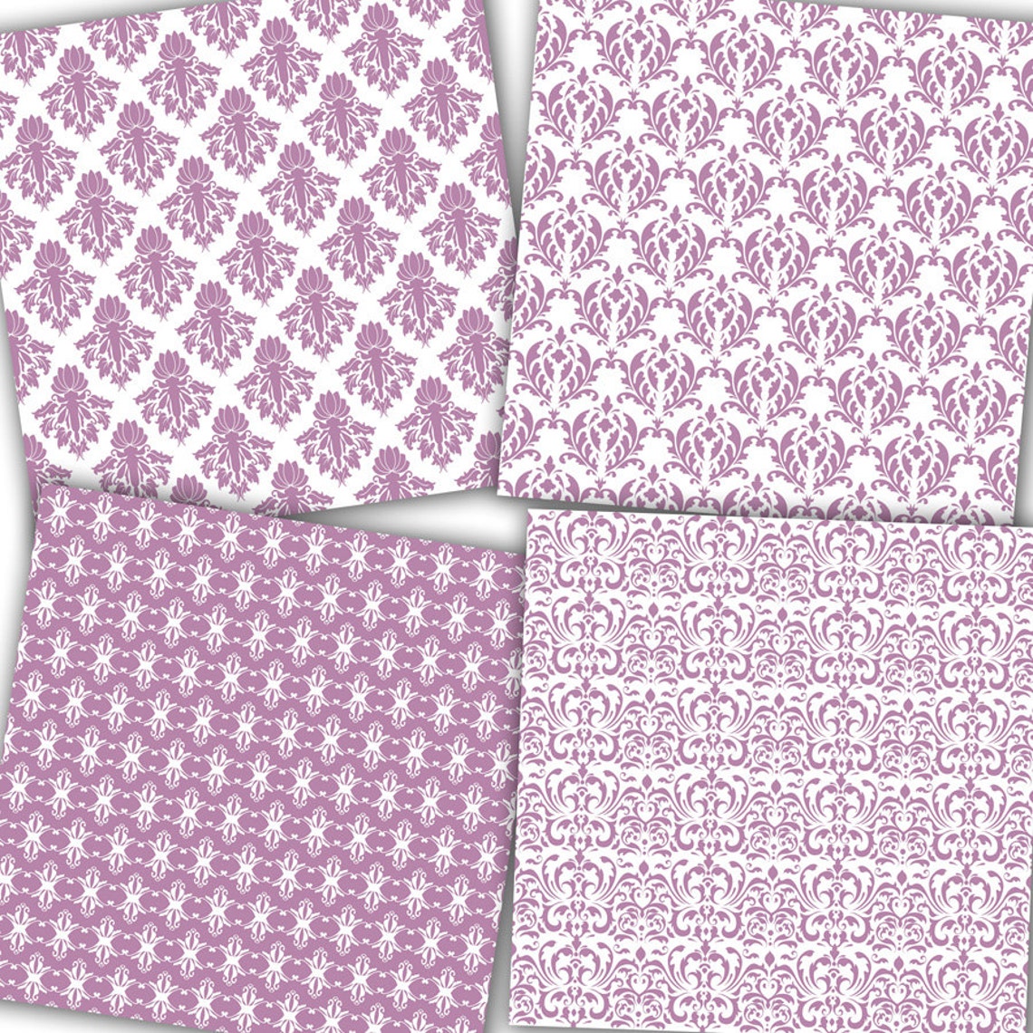 Mauve Digital Paper: mauve Damask Lilac - Etsy