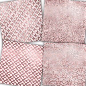 Pink Digital Paper: "pink Foil Patterns" Foil Digital Paper, Metallic ...