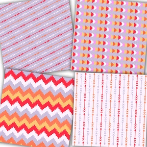 Tribal Digital Paper: " Tribal Patterns" Include Triangles, Chevron ...