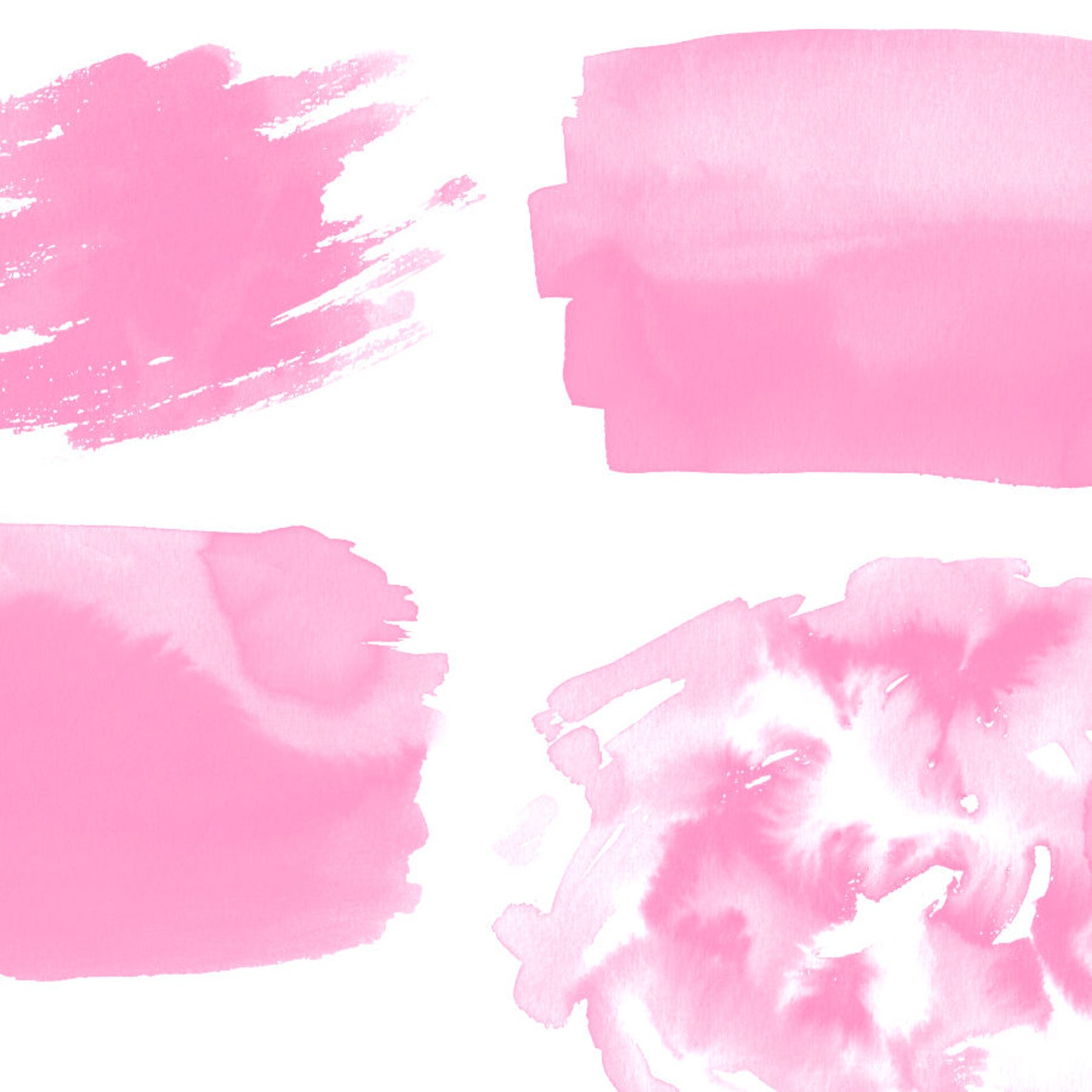 Pink Watercolor Splash Clipart Watercolor Splotches - Etsy