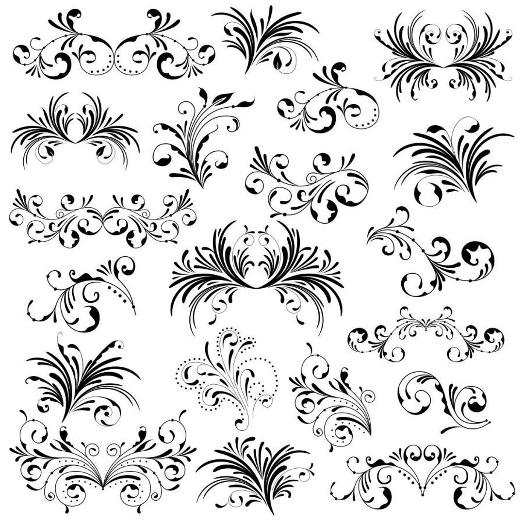 Flourish Clipart PNG, Decorative Swirl Flourishes Clipart, Flourish ...