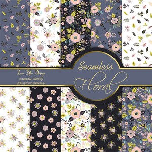 Floral Digital Paper Pack, Floral Digital Paper Commercial, Floral ...