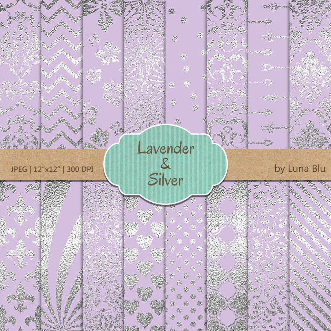 Lavender Digital Paper, Silver Digital Paper, Metallic Digital Paper ...