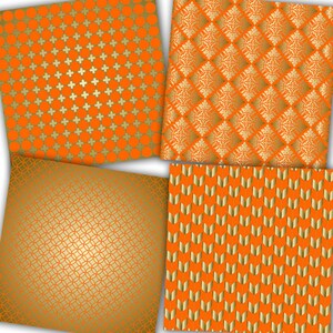 Tangerine and Gold Digital Paper: "tangerine and Gold Patterns " for ...