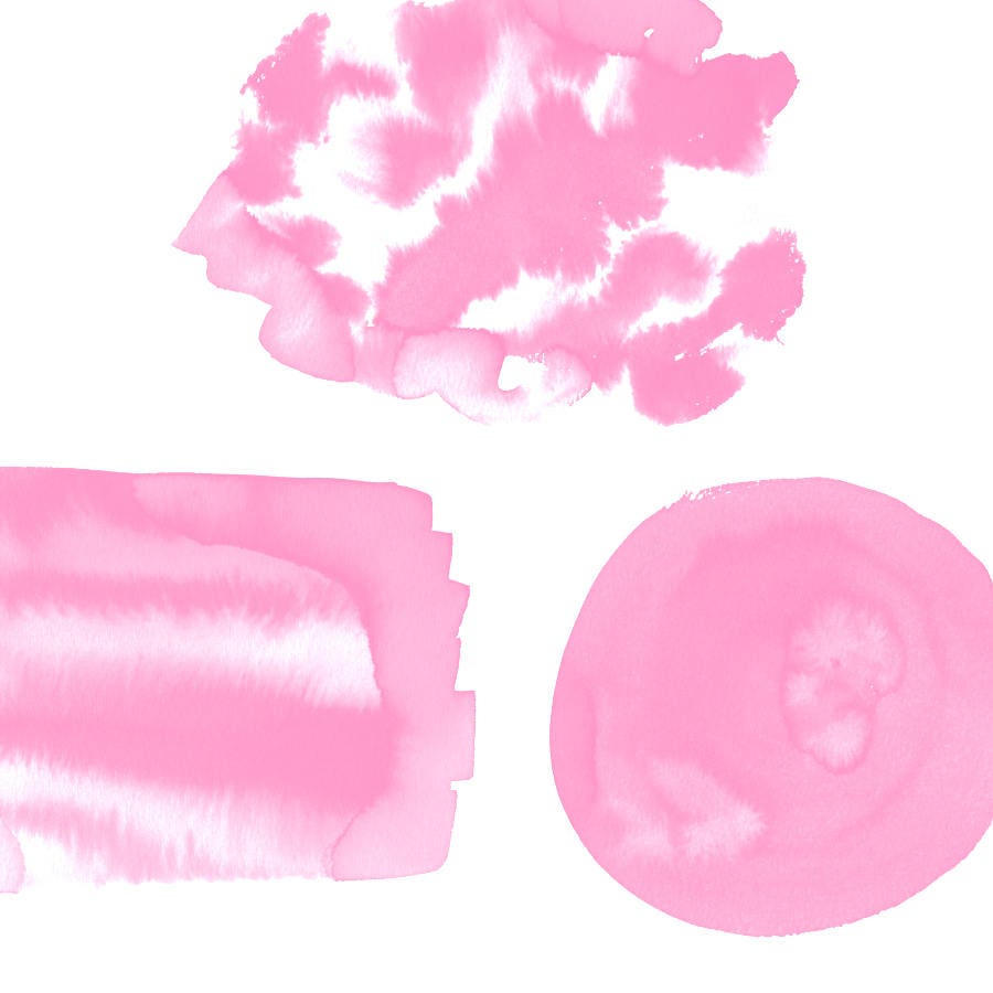 Pink Watercolor Splash Clipart: Brush Stroke Set (digital Download) - Etsy
