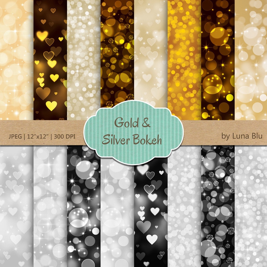 Gold and Silver Digital Paper: Gold and Silver | Etsy