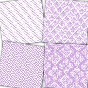 Lavender Digital Paper: "lavender Patterns " Pastel Purple Scrapbook ...