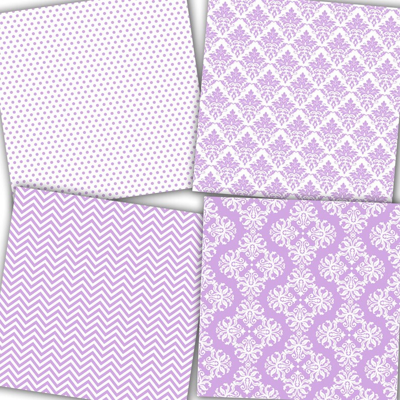 Lavender Digital Paper: lavender Patterns Pastel | Etsy