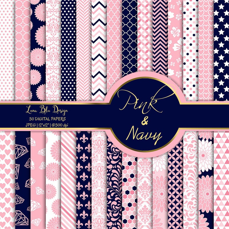 Navy and Pink - Etsy