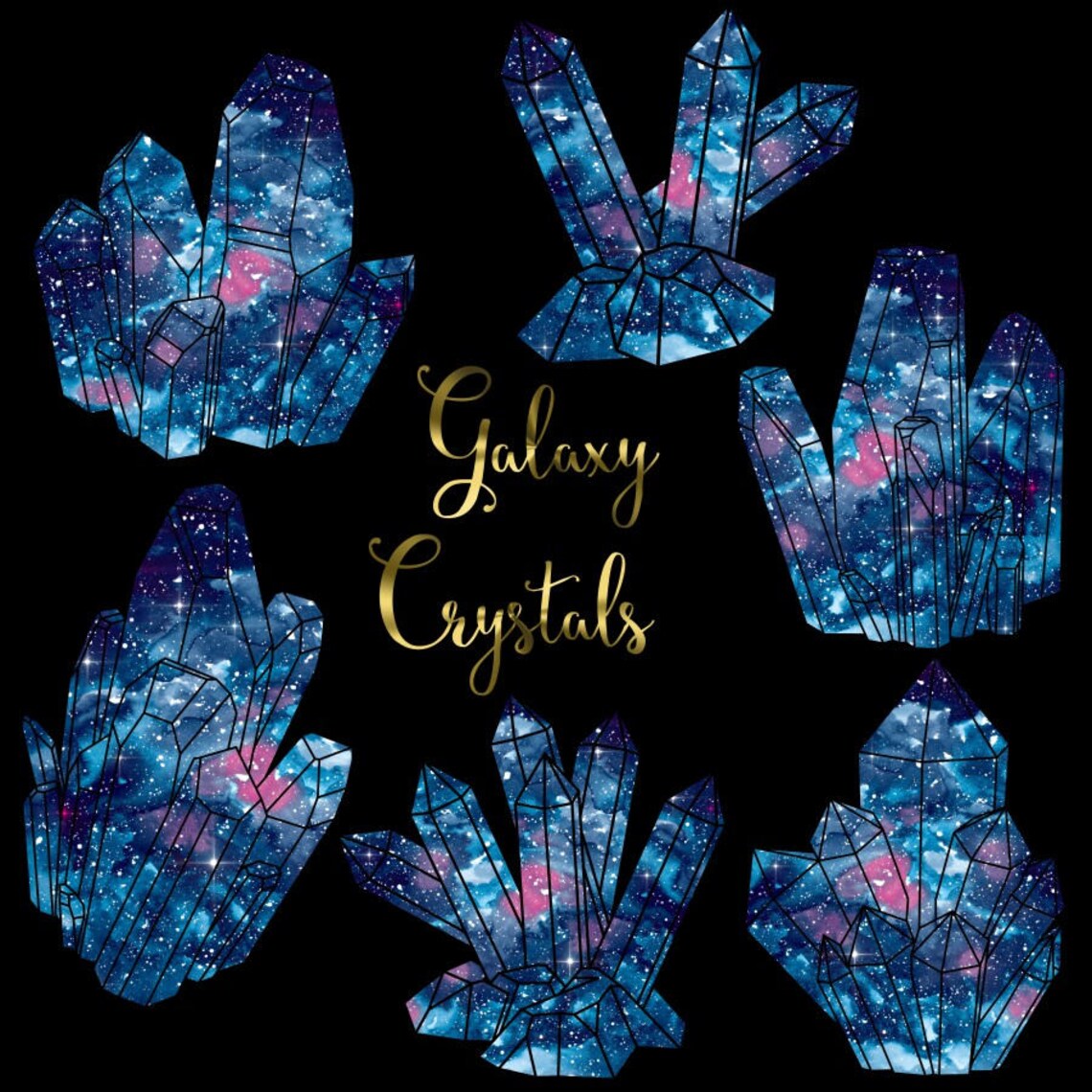 Crystal Clusters clipart: Galaxy Crystals | Etsy