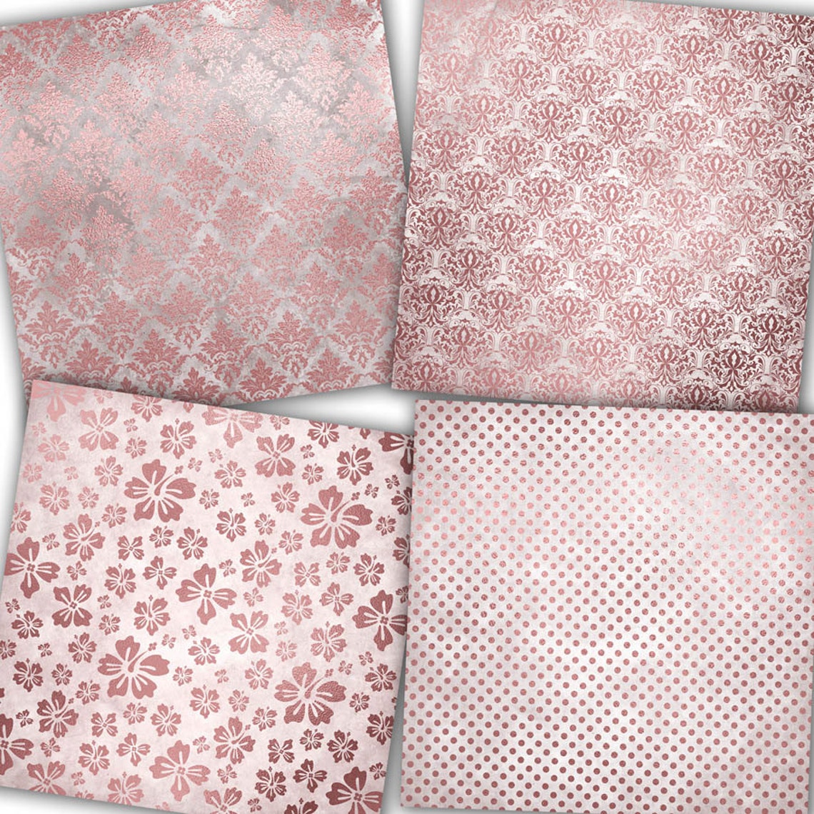 Pink Digital Paper: Pink Foil Patterns foil | Etsy