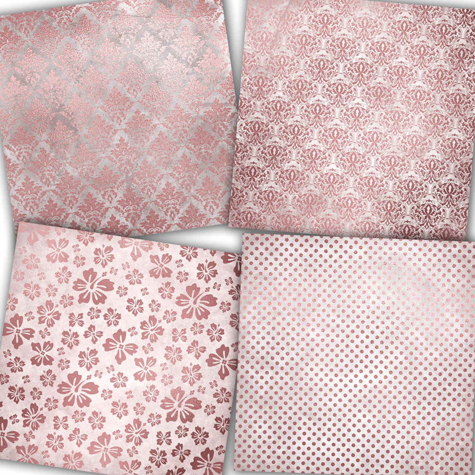 Pink Digital Paper: pink Foil Patterns Foil - Etsy