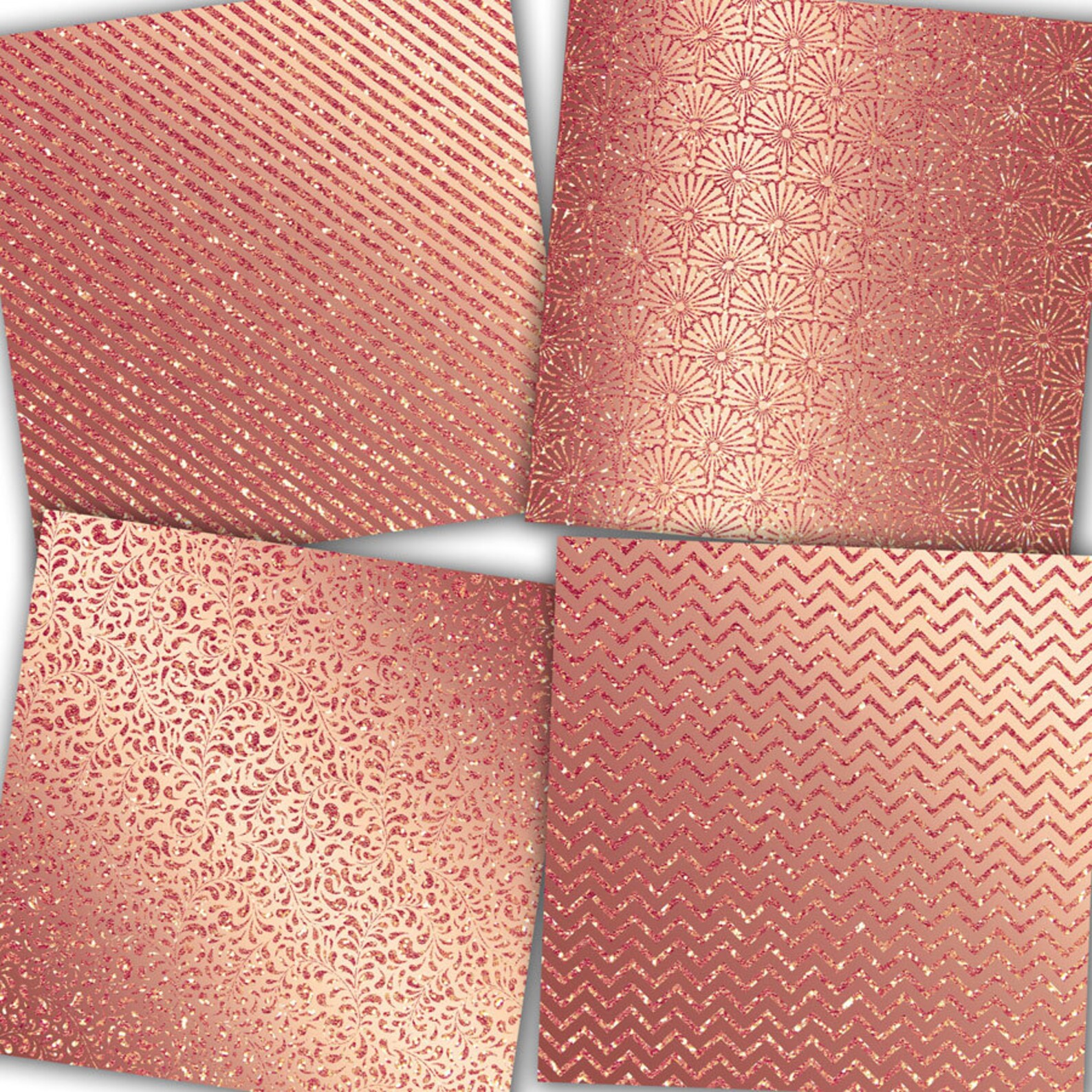 Rose Gold Digital Paper: rose Gold Patterns | Etsy