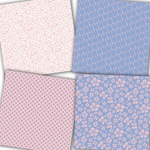 Rose Quartz and Serenity Digital Paper: Pink and Blue Digital Paper ...